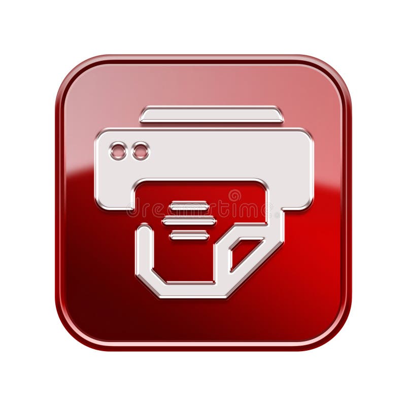 Glossy Printer Button stock illustration. Illustration of computer ...