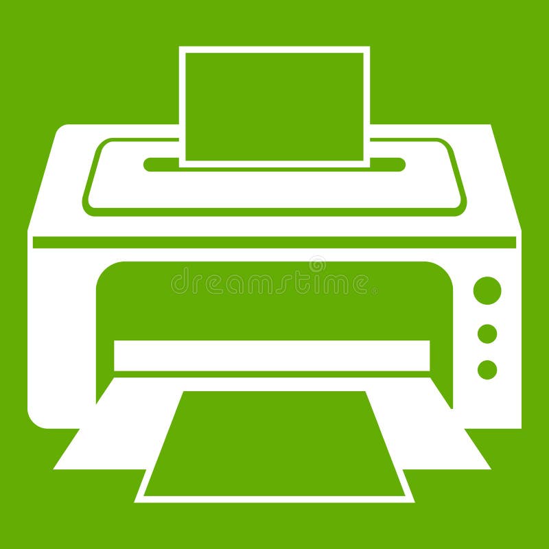 Printer icon green stock vector. Illustration of office - 106951937