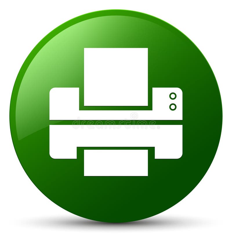 Printer Icon Green Round Button Stock Illustration - Illustration of ...