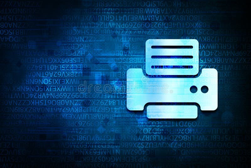 Printer Icon Aqua Wave Abstract Blue Background Illustration Stock ...