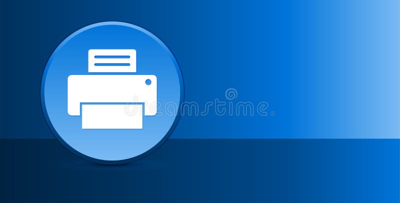 Printer Icon Glassy Modern Blue Button Abstract Background Stock ...
