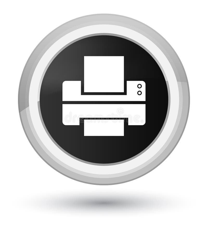 Printer Icon Prime Black Round Button Stock Illustration - Illustration ...
