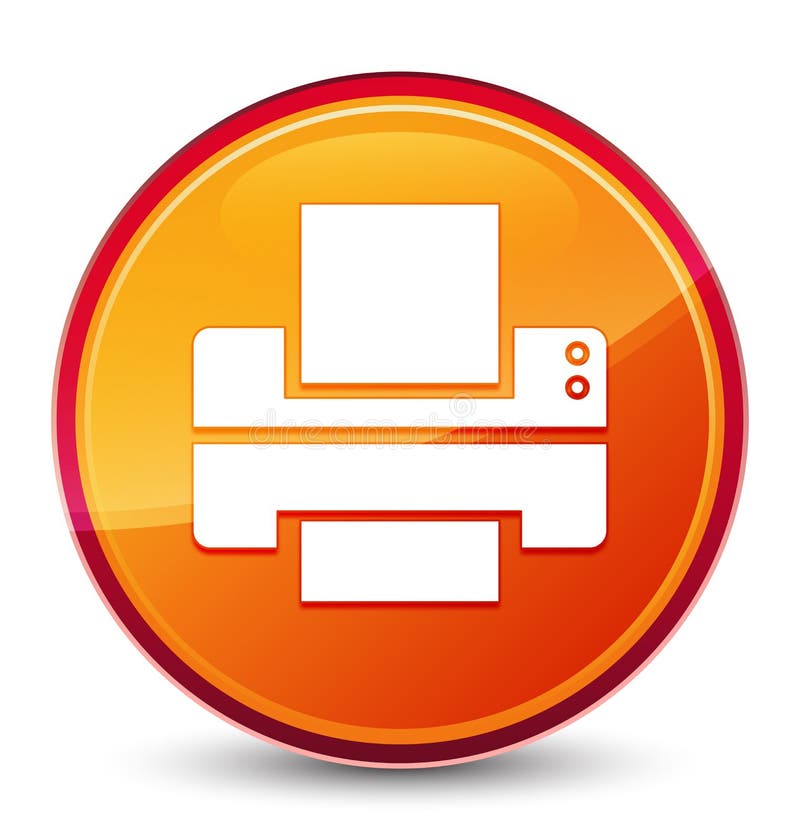 Printer Icon Special Glassy Orange Round Button Stock Vector ...