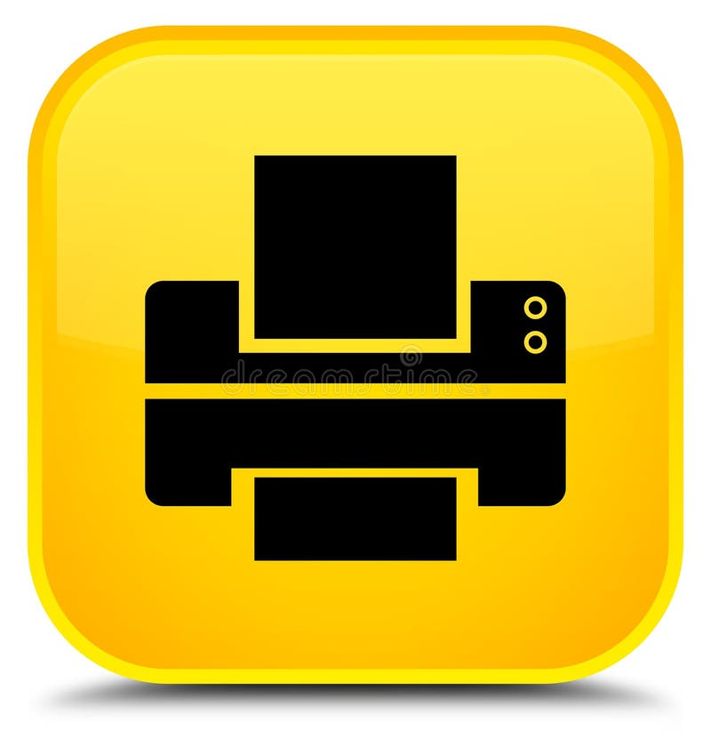 Printer Icon Special Yellow Square Button Stock Illustration ...