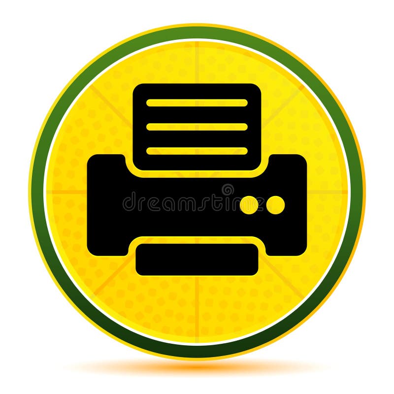 Printer Icon Lemon Lime Yellow Round Button Illustration Stock ...