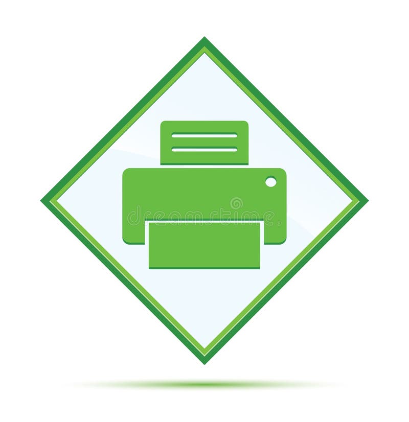 Printer Icon Web Button Green Stock Illustration - Illustration of ...