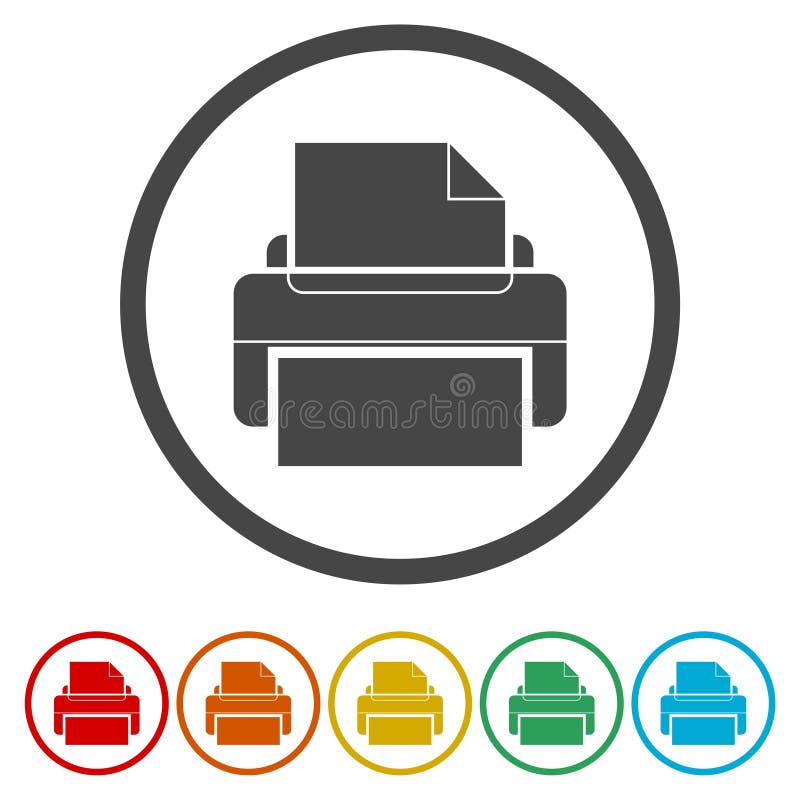 Printer Icon, Color Icons Set Stock Vector - Illustration of internet ...
