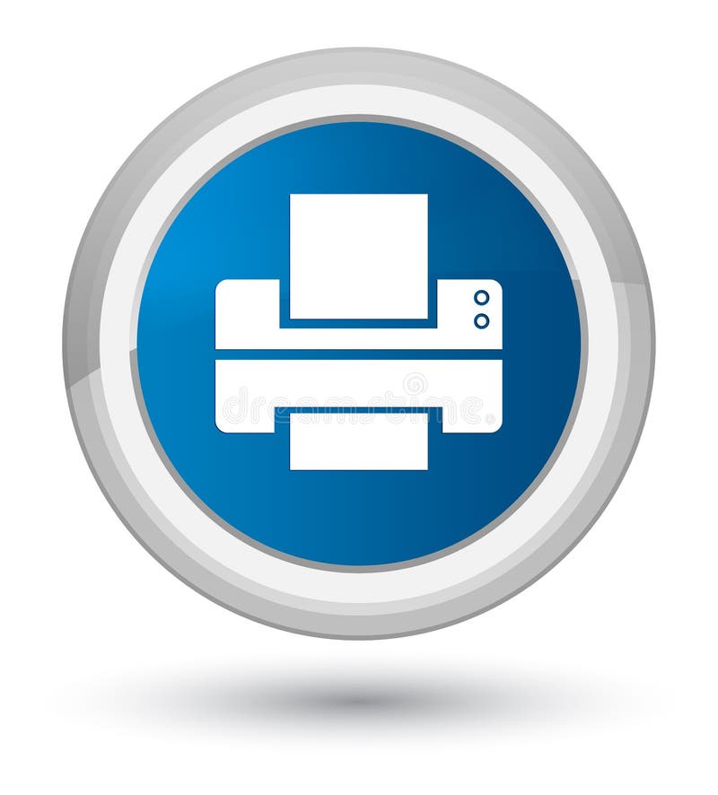Printer Icon Prime Blue Round Button Stock Illustration - Illustration ...