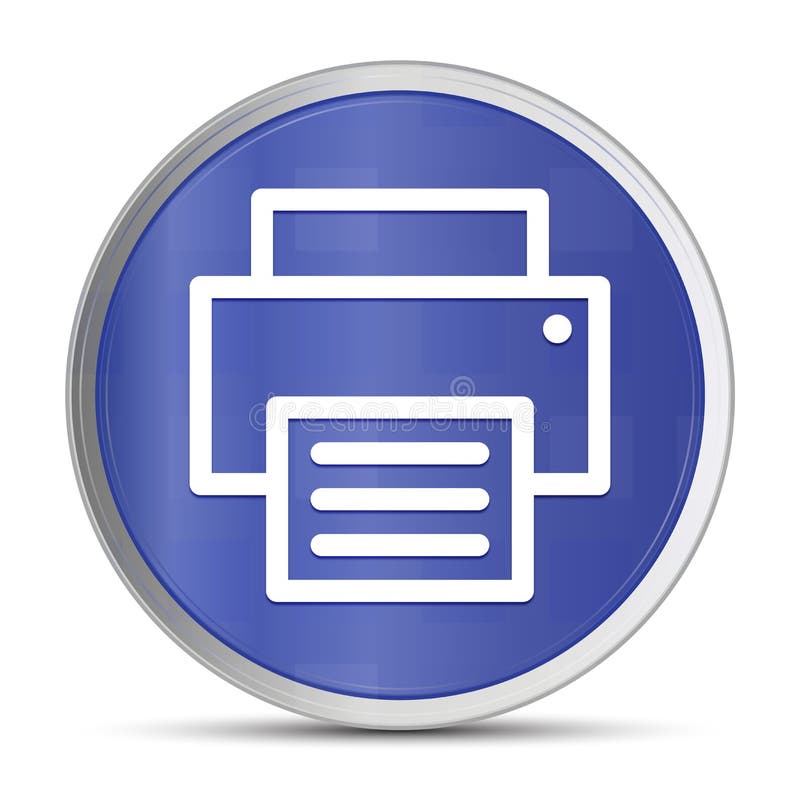 Printer Icon Starburst Shiny Blue Round Button Illustration Design ...