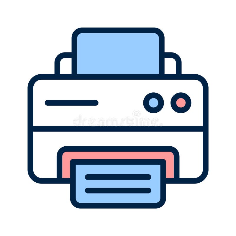 Printer Icon Representing Printed Communication and Document Processing ...