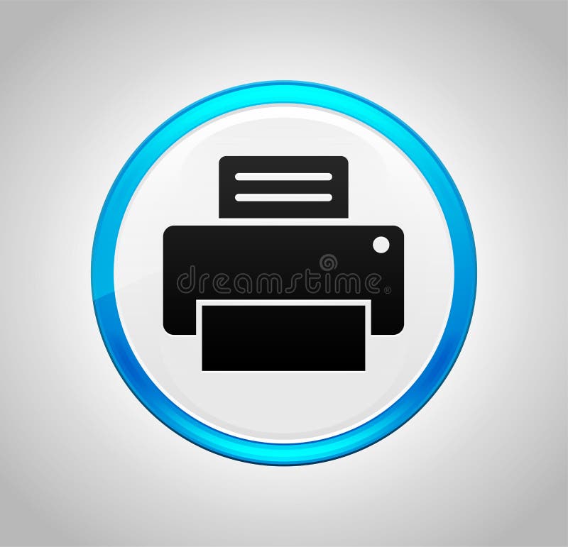 Printer Icon Round Blue Push Button Stock Illustration - Illustration ...