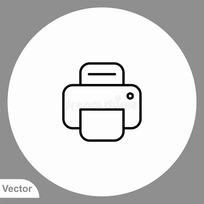 Printer Vector Icon Sign Symbol Stock Vector - Illustration of inkjet ...
