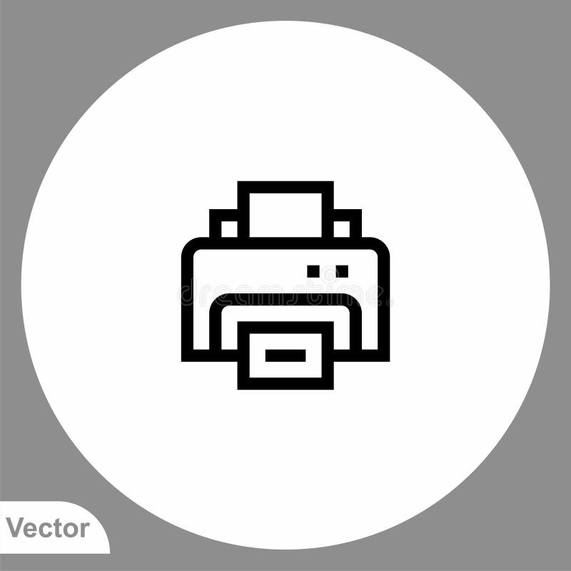 Printer Vector Icon Sign Symbol Stock Vector - Illustration of design ...