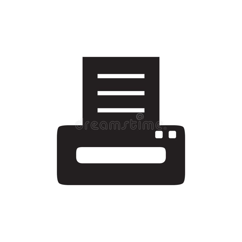 Printer Icon. Simple Office Device. Black Silhouette Design. Vector ...