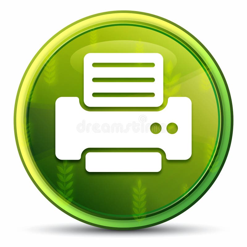 Printer Icon Spring Bright Natural Green Round Button Illustration ...