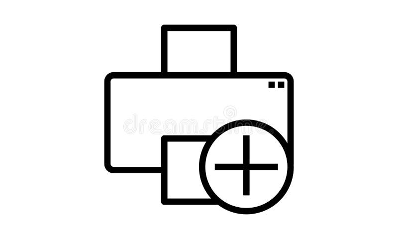 Printer Icon, Technology Icon with Add Sign. Printer Icon and New, Plus ...