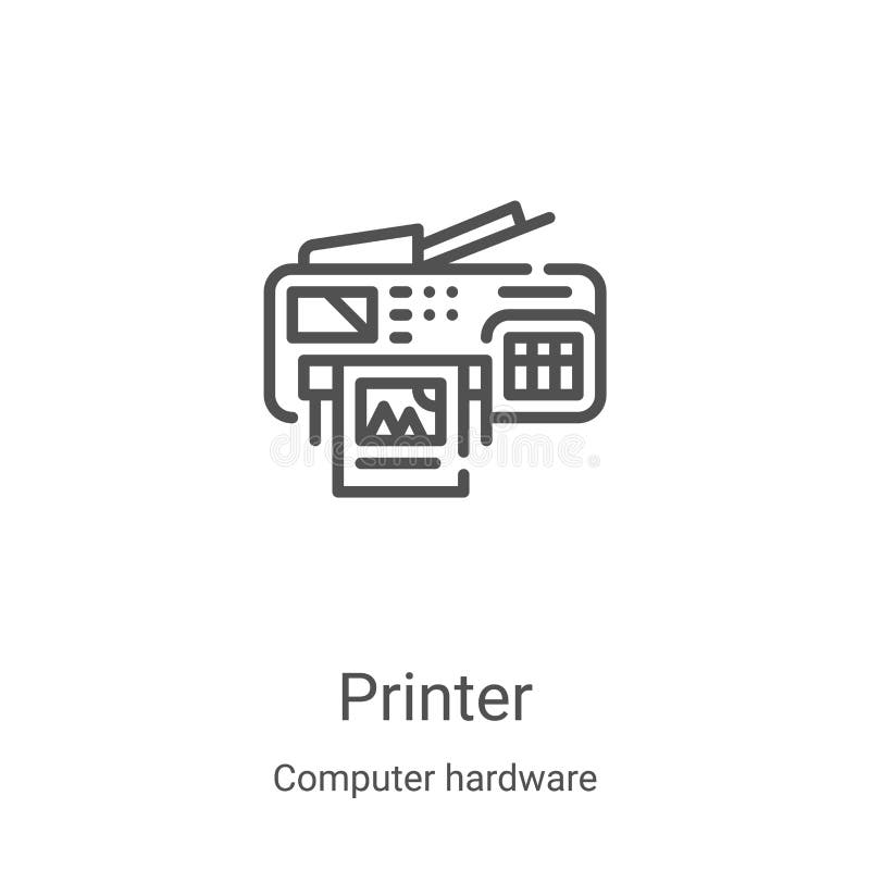 Printer Icon Vector from Computer Hardware Collection. Thin Line ...