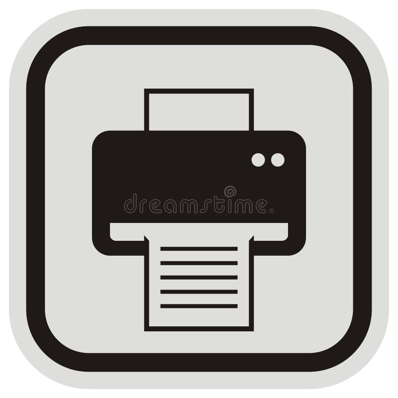 Printer Icon, Vector Icon at Gray and Black Frame, Eps. Stock Vector ...