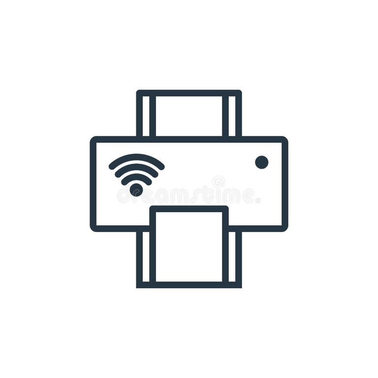 Printer Icon Vector from Internet of Thing Concept. Thin Line ...