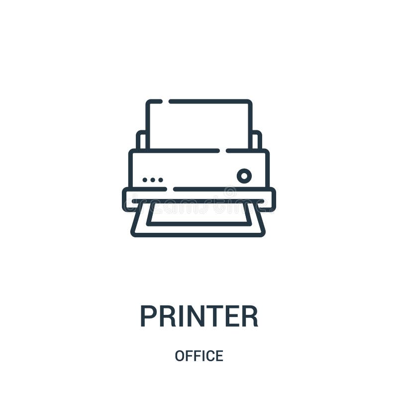 Printer Icon Vector from Office Space Collection. Thin Line Printer ...
