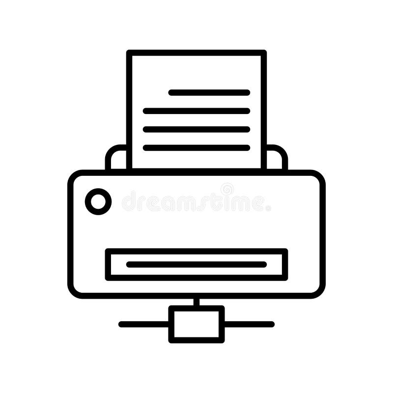 Printer Icon Vector. Outline Illustration. Pictogram Isolated on White ...