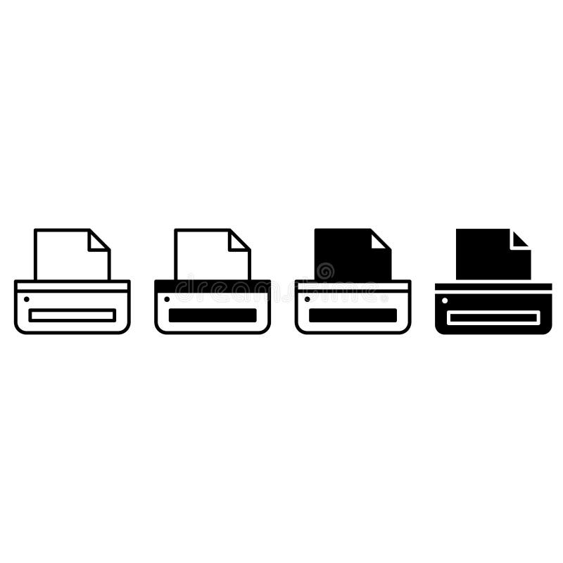 Printer Icon Vector Set. Copy Machine Illustration Sign Collection ...