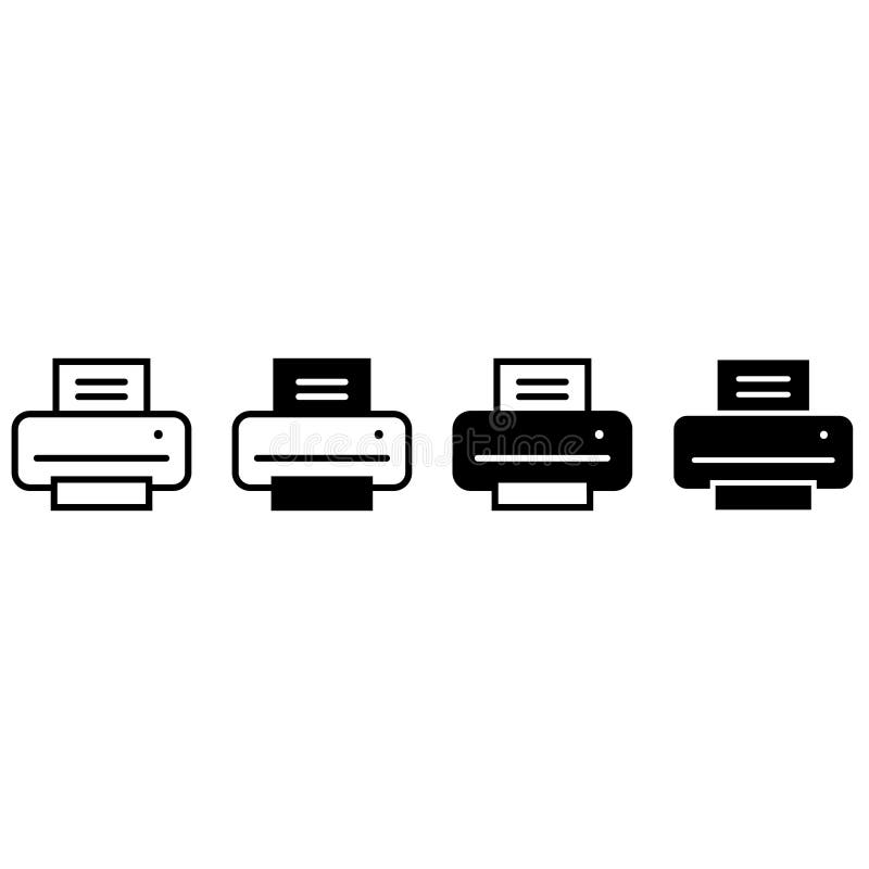 Printer Icon Vector Set. Copy Machine Illustration Sign Collection ...