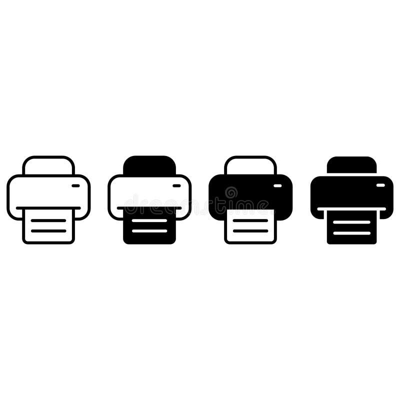 Printer Icon Vector Set. Copy Machine Illustration Sign Collection ...