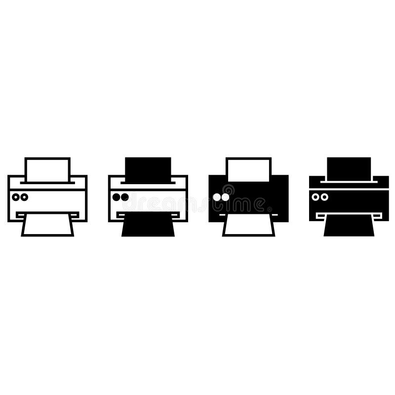 Printer Icon Vector Set. Copy Machine Illustration Sign Collection ...