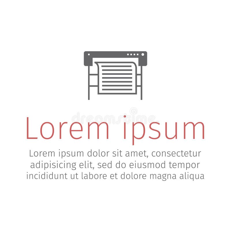 Plotter With Roll Of Paper. Logo Design For The Printing Industry ...
