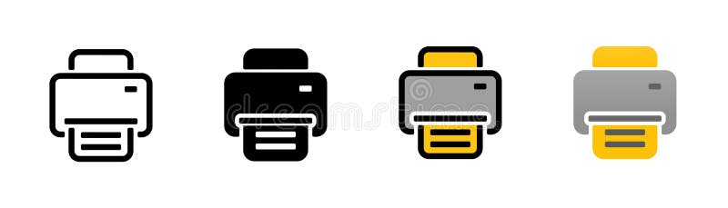 Printer Icon Flat and Color Styles for Web and Mobile Design. Stock ...