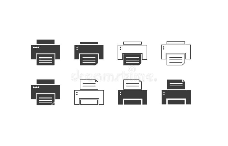 Printer 3d icons set stock vector. Illustration of manufacturing - 40838364