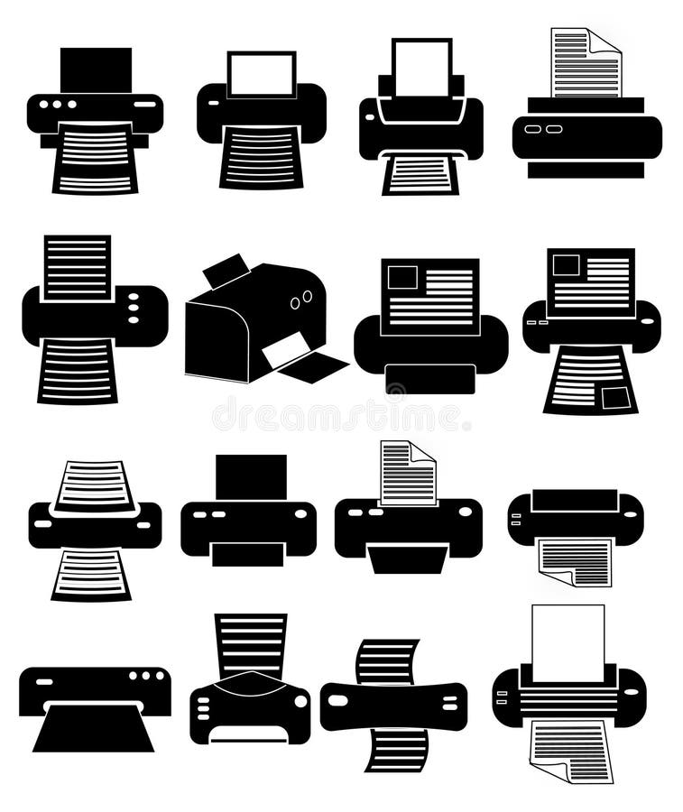 Printer 3d icons set flat stock vector. Illustration of modern - 40679237