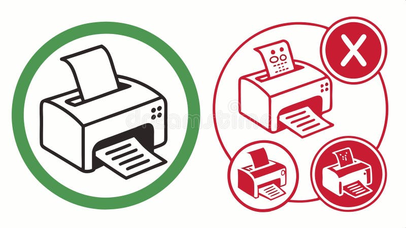 Printer Icons Set, Print and Document Related Symbols for UI Vector ...