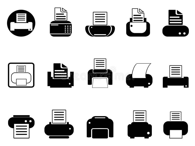 Printer icons stock vector. Illustration of laserjet - 36239445