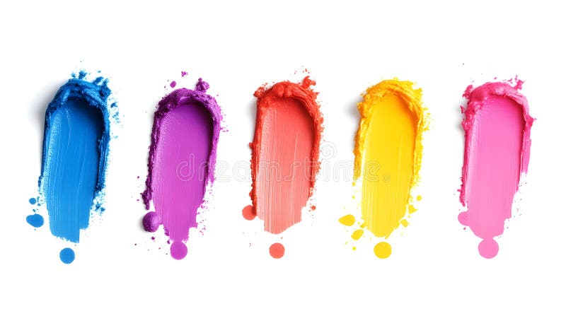 Printer Ink of Different Colors. Set of Spots Isolated on White, Top ...