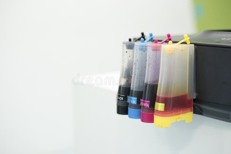 Printer Ink Jet Tank. Computer and Color Concept. Technology ...