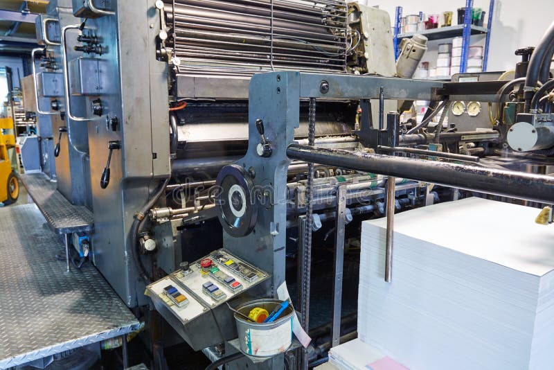 Rotary, newspaper printing stock photo. Image of machines - 128796970