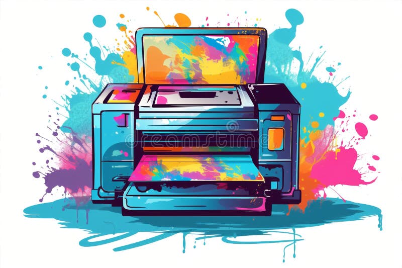 Printer Ink Paint Graphic Colorful Art Background Stock Illustration ...