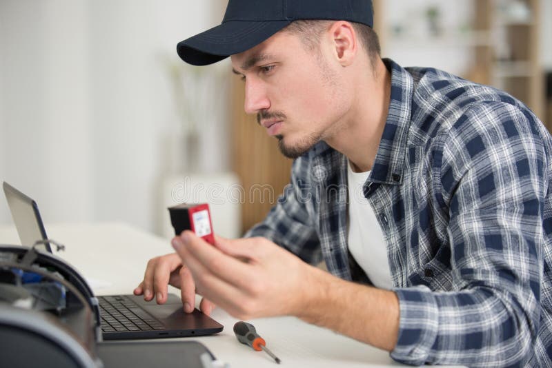 Printer Ink Tank for Refill at Office Stock Photo - Image of printers ...