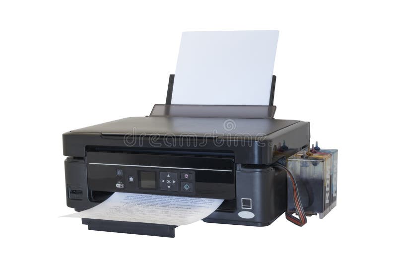 Printer Isolated On White Background Stock Photo - Image of panel ...