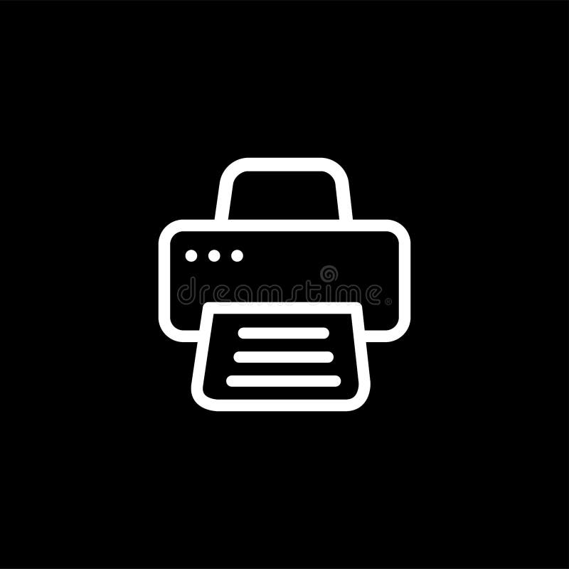 Printer Line Red Icon on White Background. Red Flat Style Vector ...