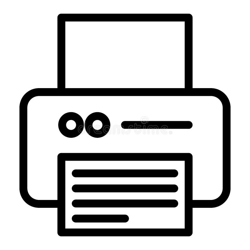 Printer Line and Solid Icon. Office Laser-jet Print Machine Outline ...