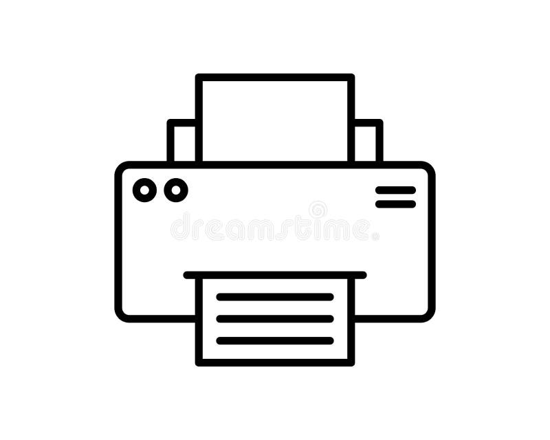 Printer Line Icon, Outline and Solid Vector Logo, Linear Pictogram ...