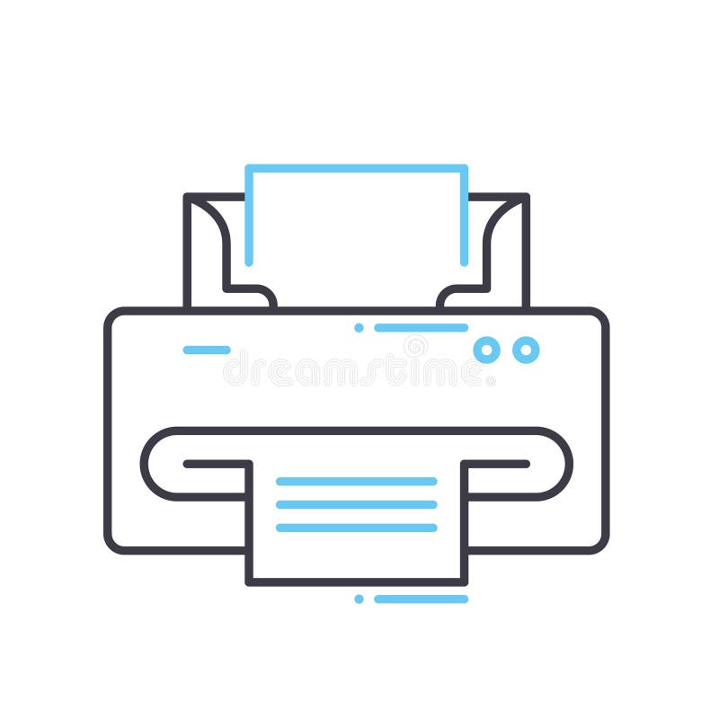 Printer Line Icon, Outline Symbol, Vector Illustration, Concept Sign ...