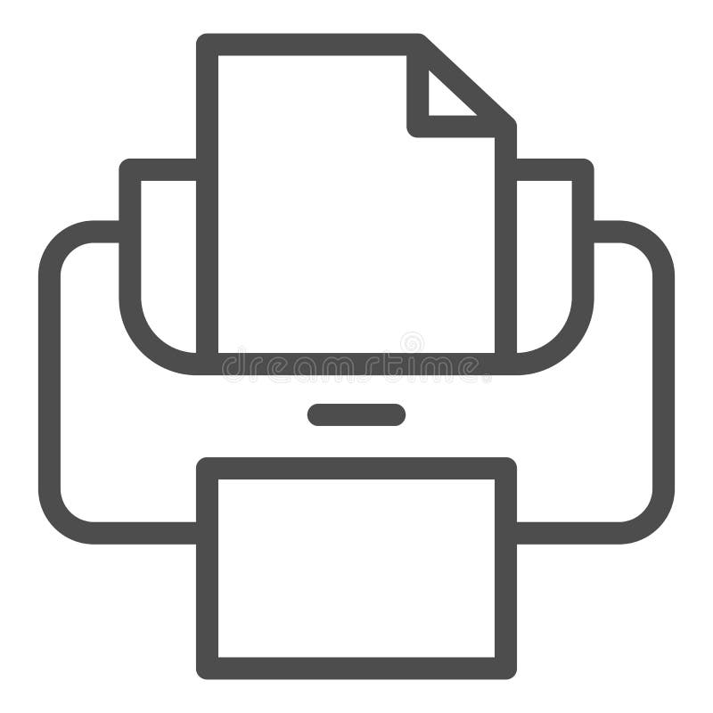 Printer Line Icon. Print Vector Illustration Isolated on White ...