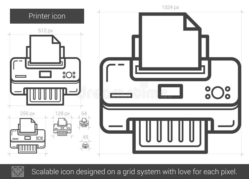 Printer line icon. stock vector. Illustration of icon - 77110632