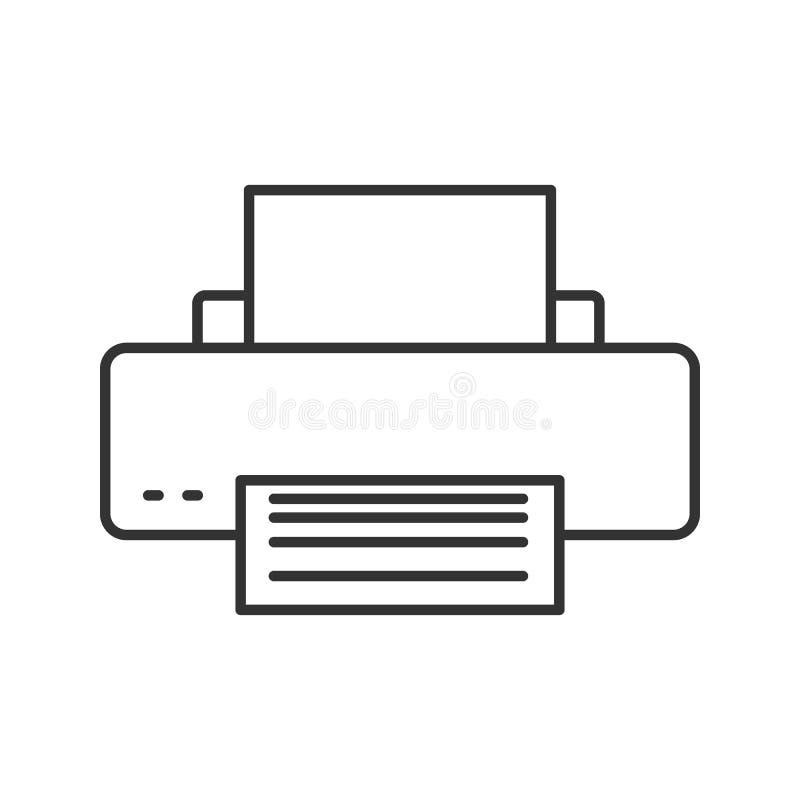 Printer linear icon stock vector. Illustration of button - 197602256