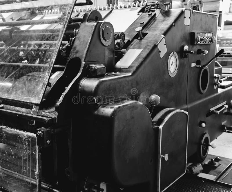 Printer Lithography Cylinder Machine Printing Stock Photo - Image of ...