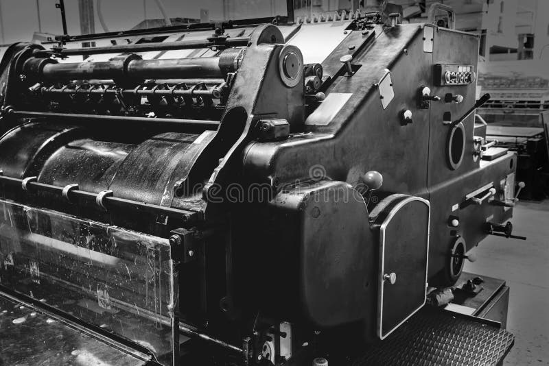 Printer Lithography Cylinder Machine Printing Stock Image - Image of ...